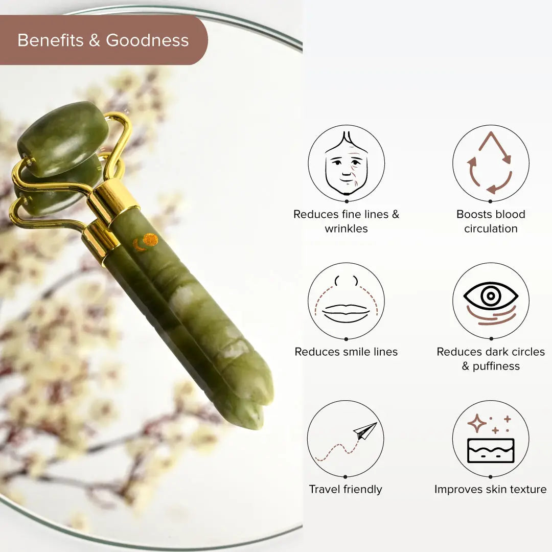 Buy Dromen & co Mini Jade Facial Roller Online in India – Dromen & Co